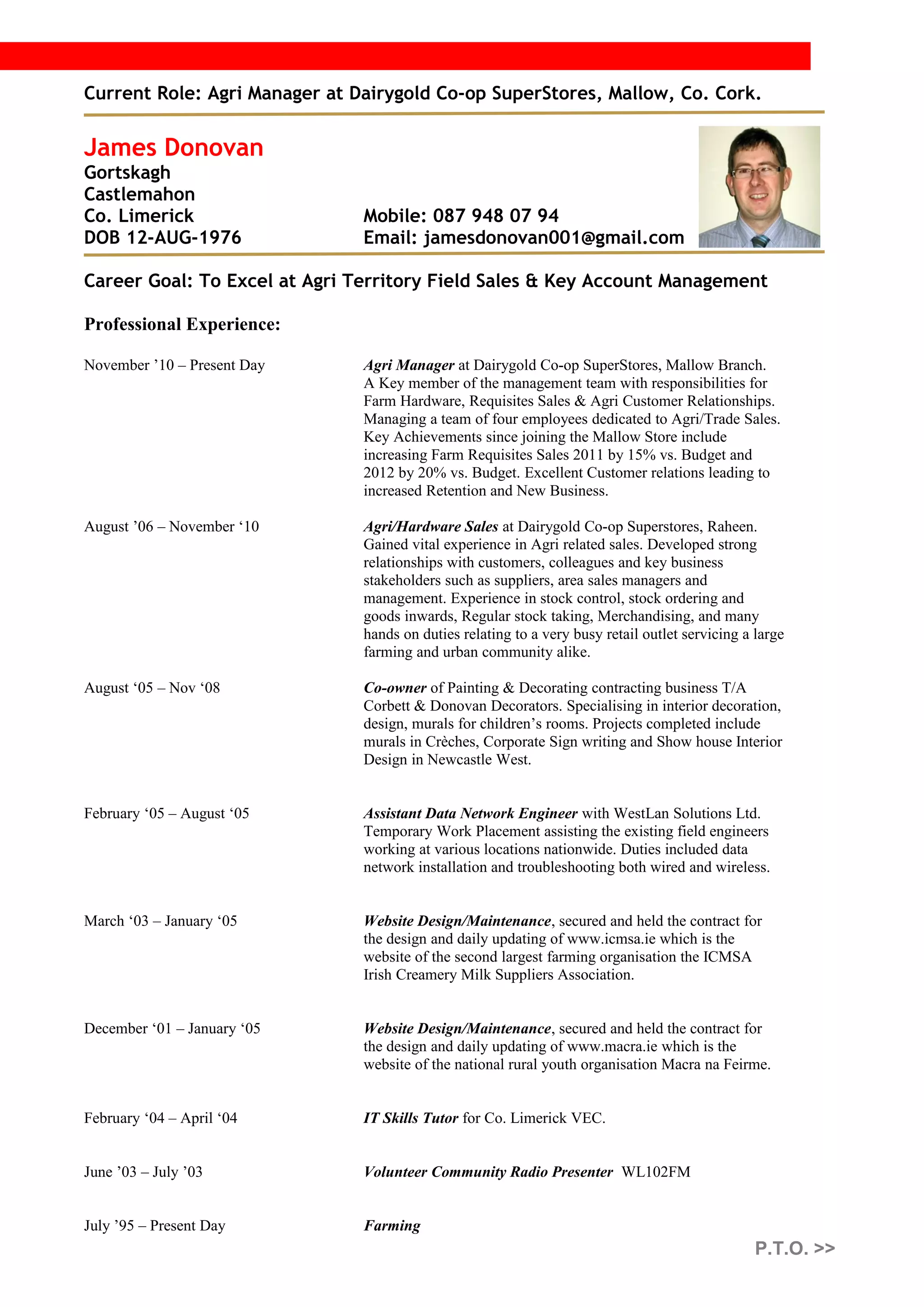 James Donovan CV | DOC