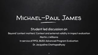 External Validity and Mechanism Mapping | PPT