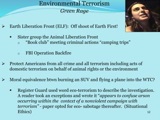 James Feldkamp on environmental terrorism | PPTX