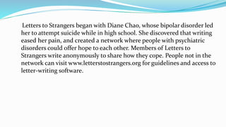 Letters to Strangers Uses Words to Destigmatize Mental Illness | PPT