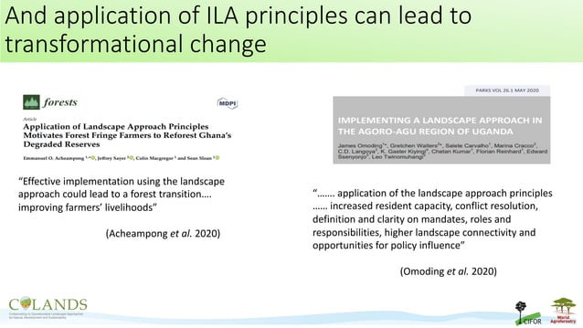 Integrated landscape approaches | PPT