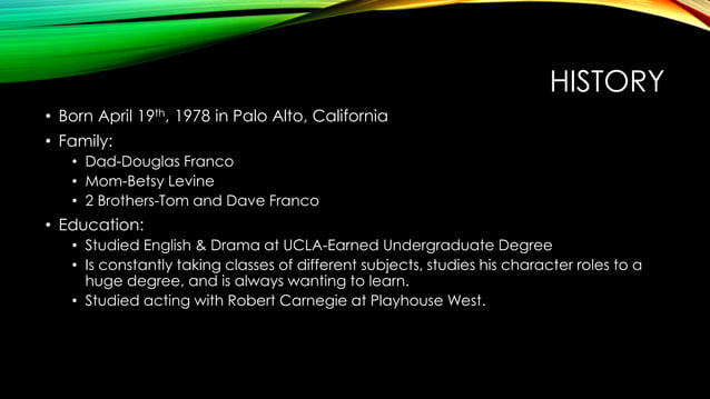 James franco presentation final project | PPTX