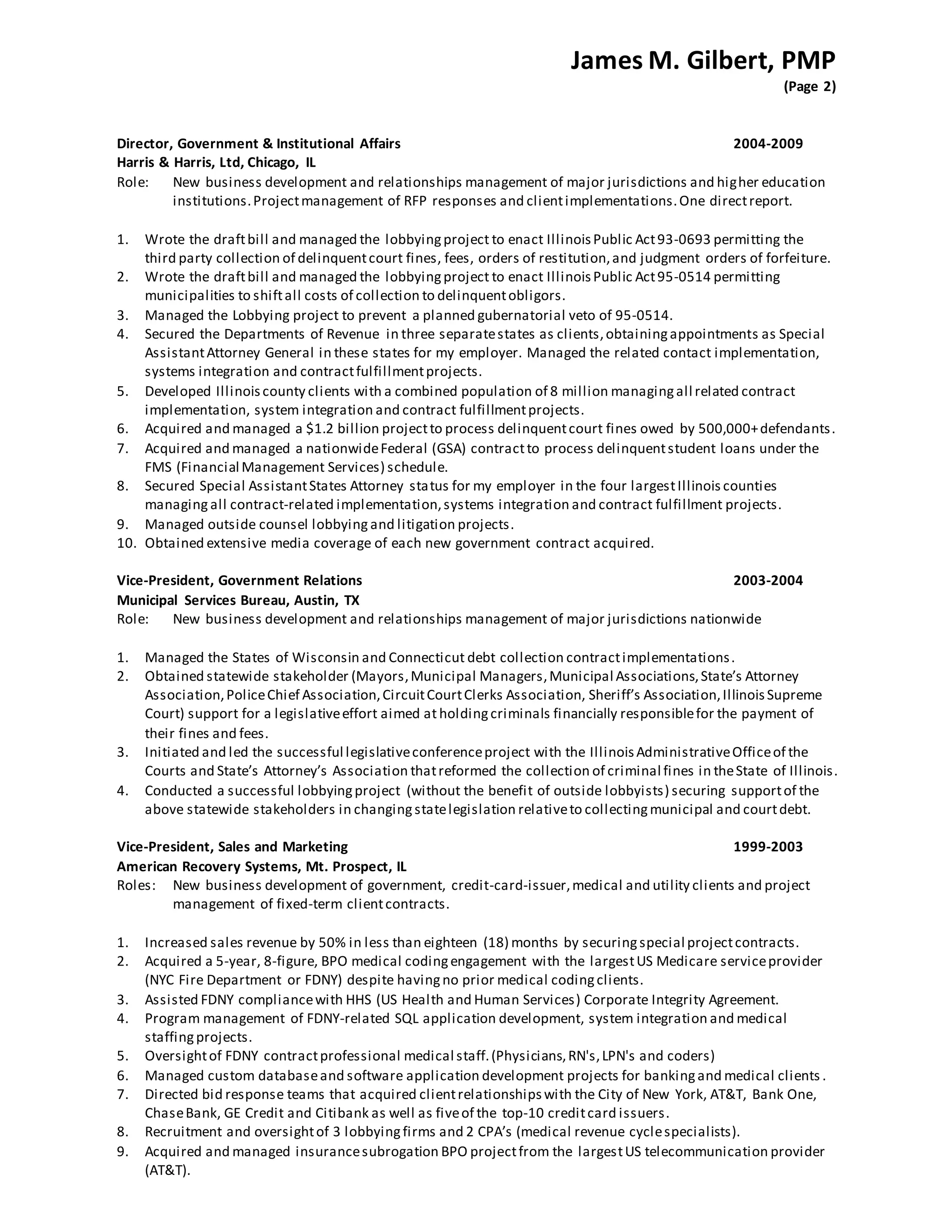 James Gilbert Oct 2016 project manager resume | PDF