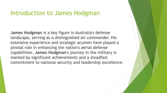 James Hodgman: Pioneering Sustainable Practices in Australian Military ...