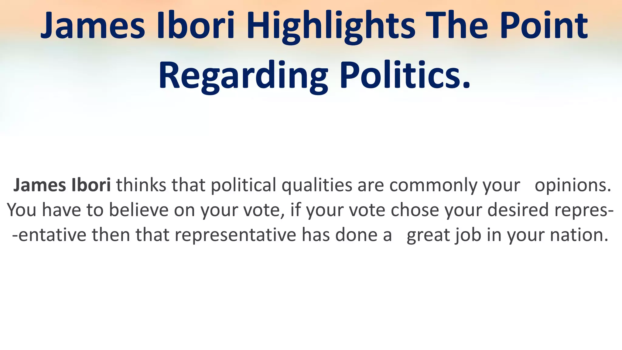 James Ibori Highlights The Point Regarding Politics. | PDF | Politics