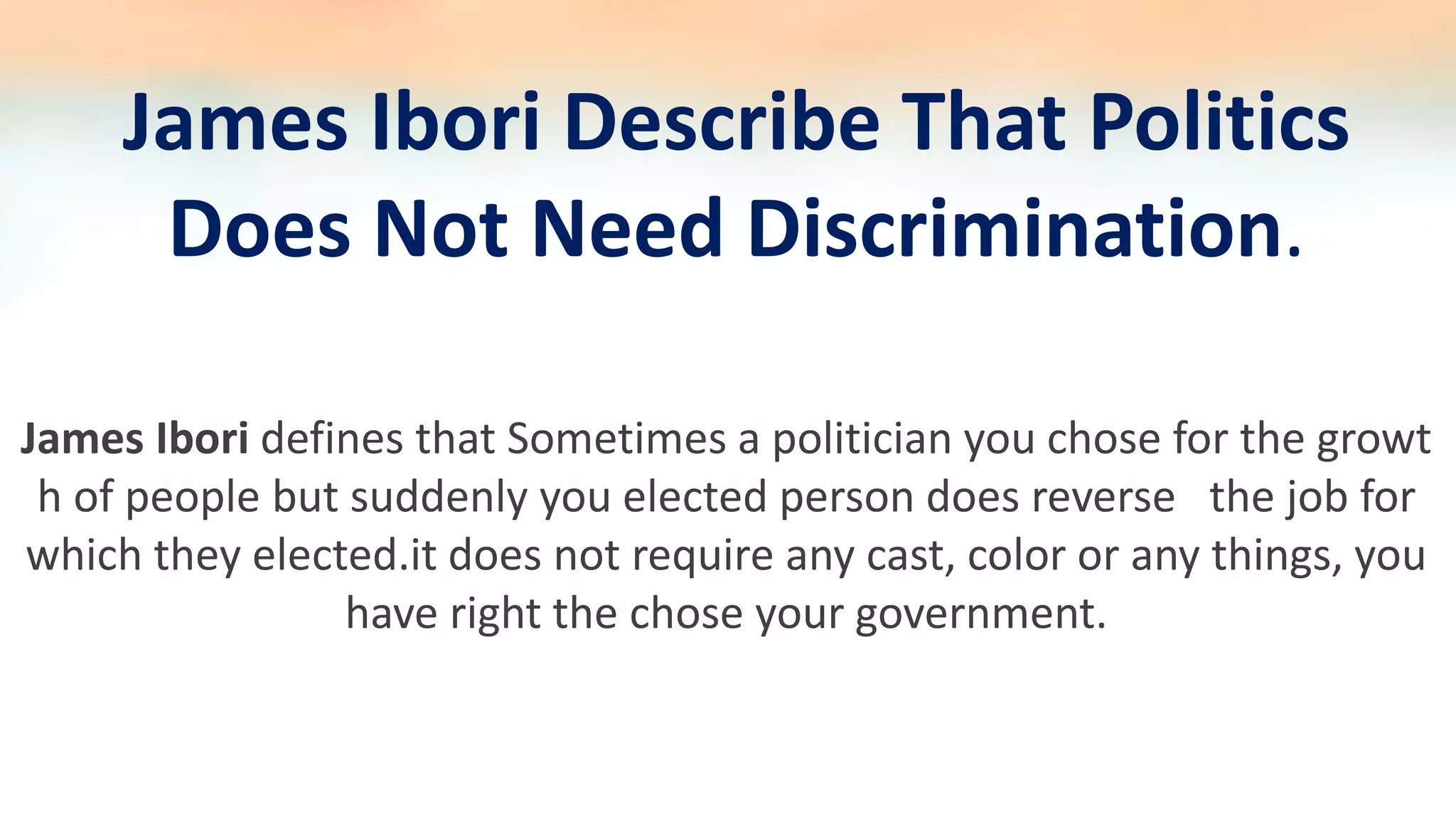 James Ibori Highlights The Point Regarding Politics. | PDF | Politics