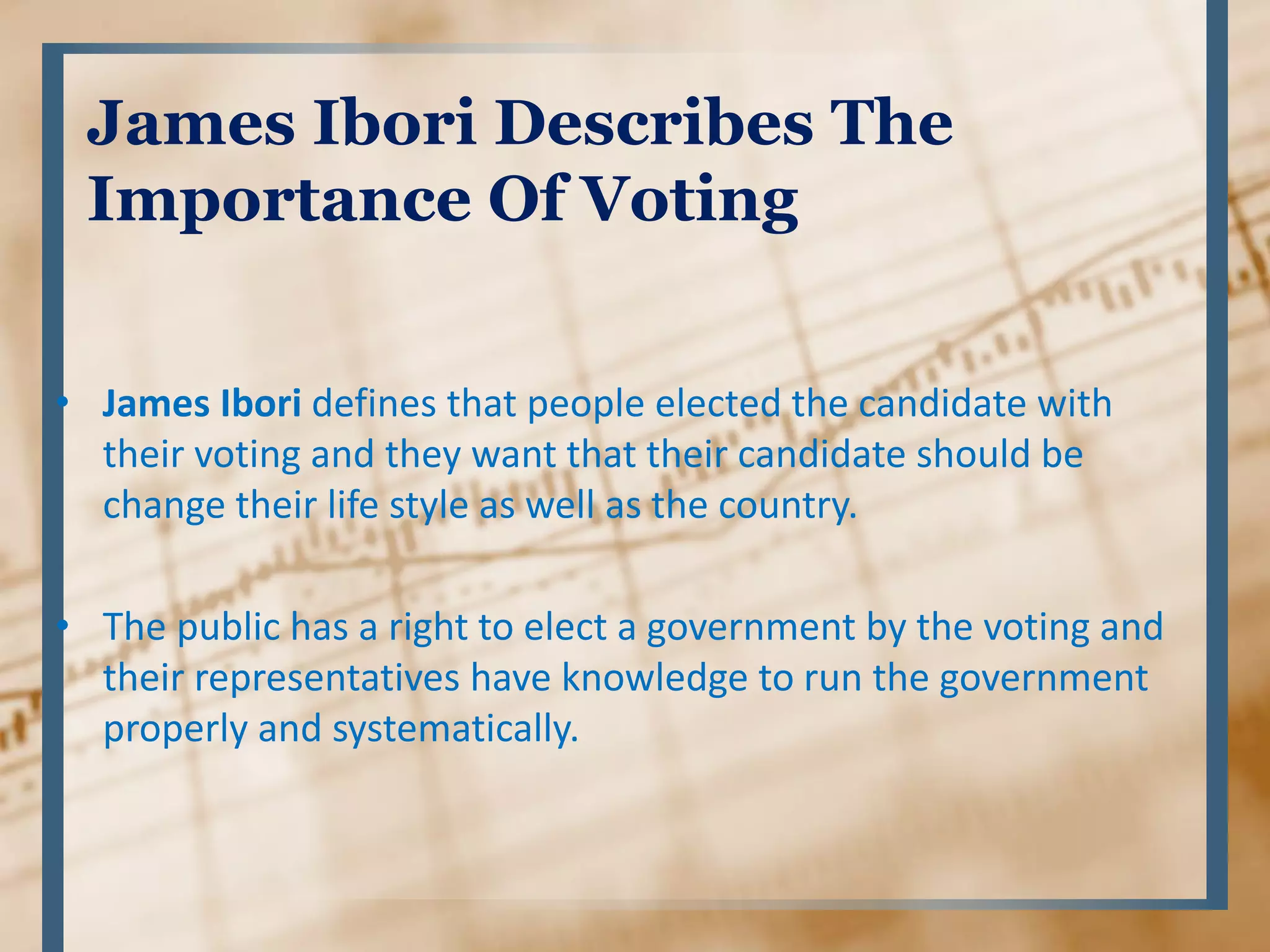 James ibori with his political contribution ideas | PPTX