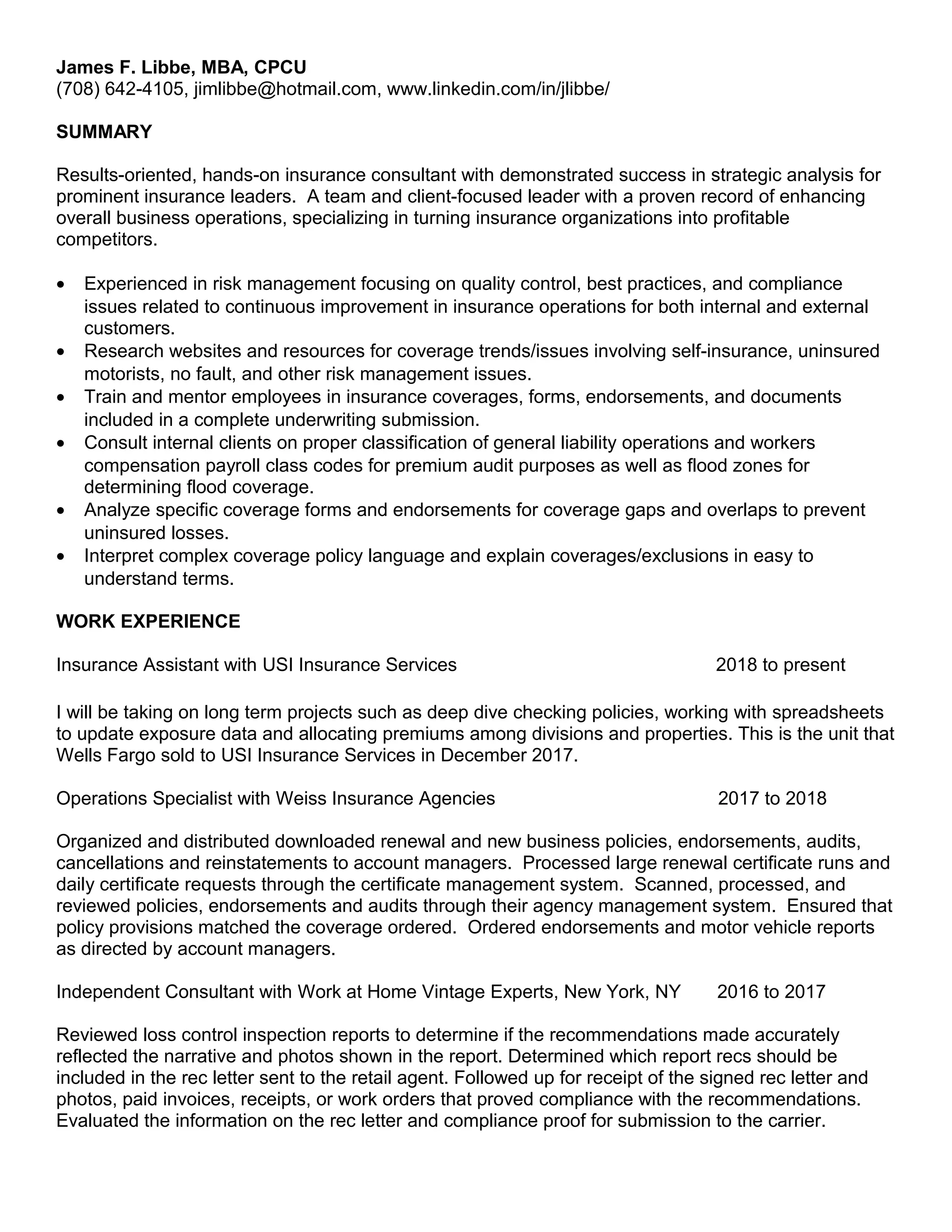 James libbe resume 2.17.18