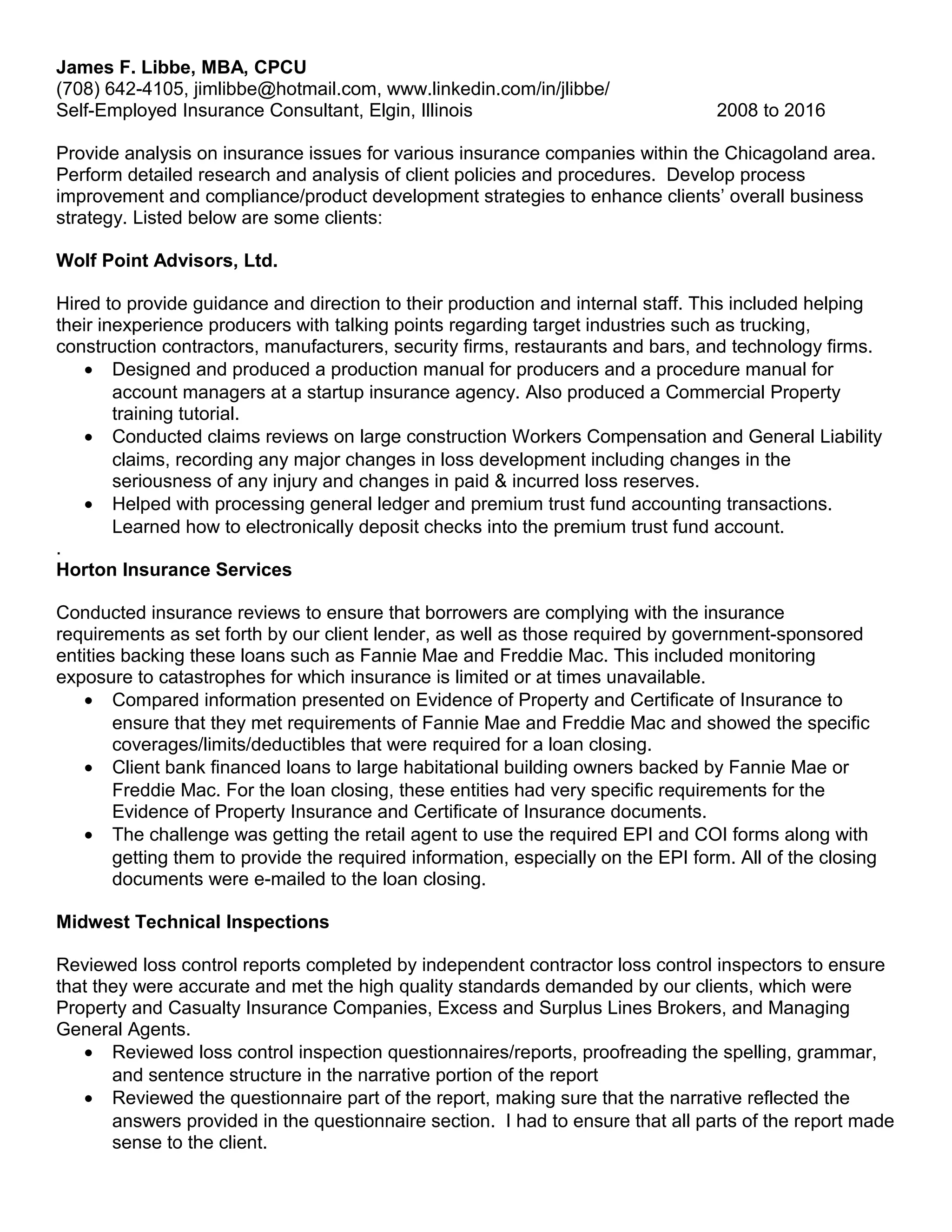 James libbe resume 2.17.18