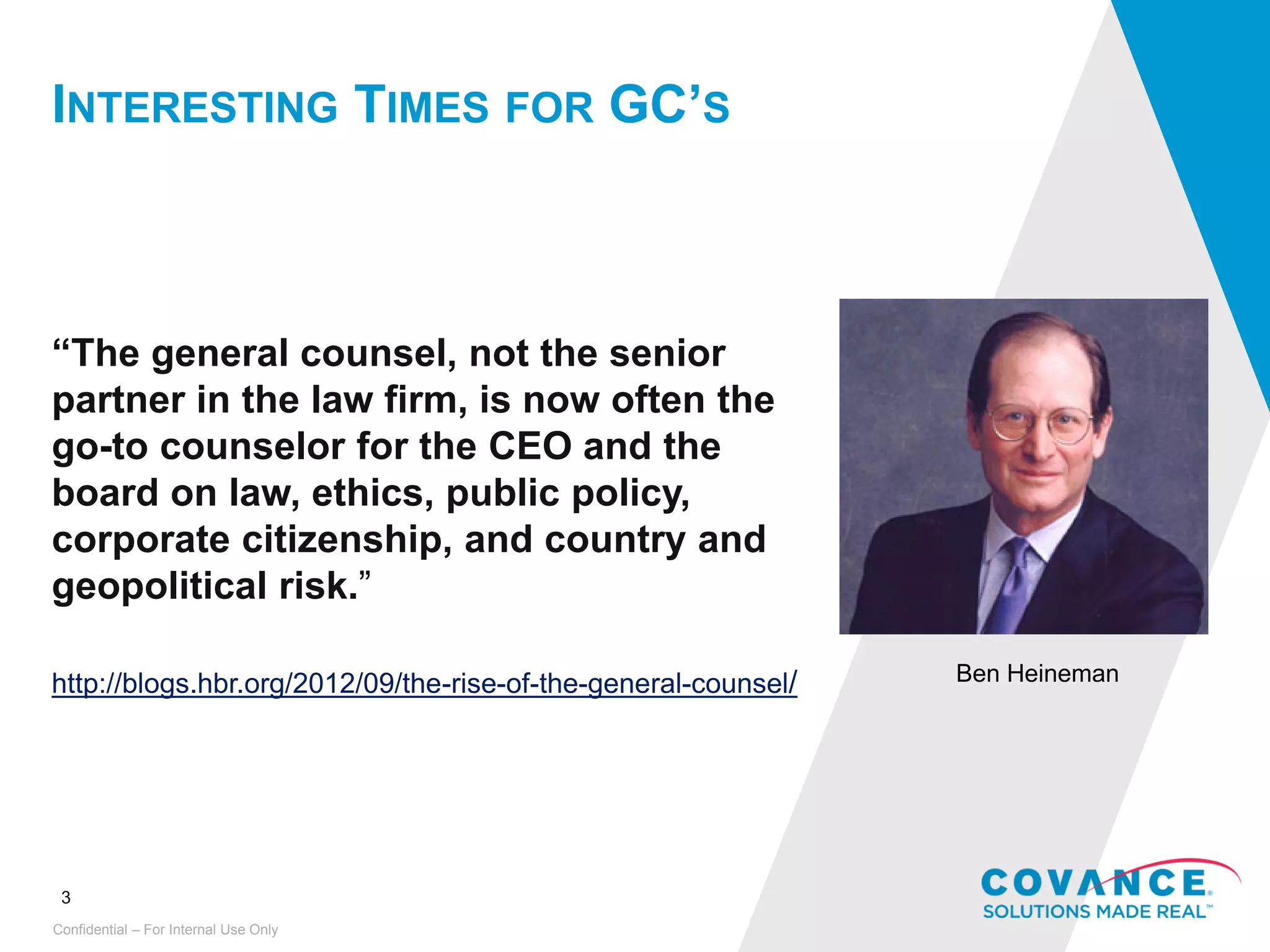 The Role of the General Counsel in the Boardroom | PDF