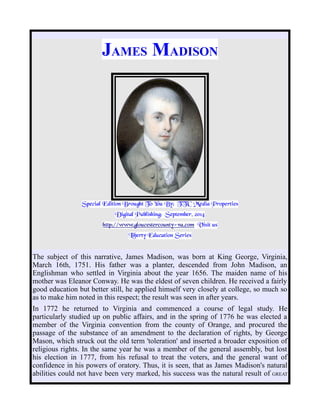 James Madison, A Short History | PDF