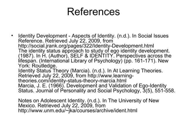 James Marcia Adolescent Development Pp Ppt