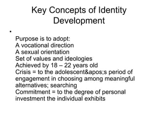 James marcia adolescent development pp | PPT