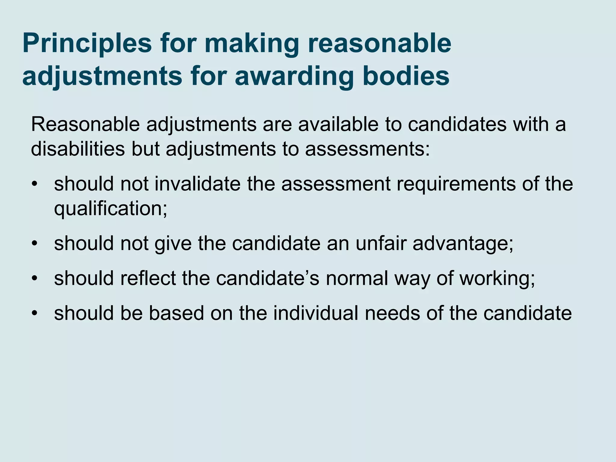 Reasonable adjustment in assessments for learners with SpLD | PPTX