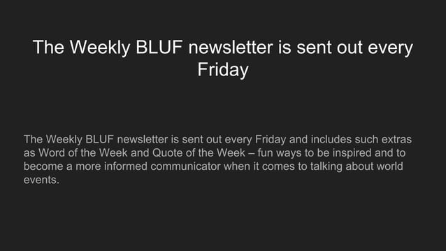 James Reese, ceo of Tigerswan the weekly bluf | PPT