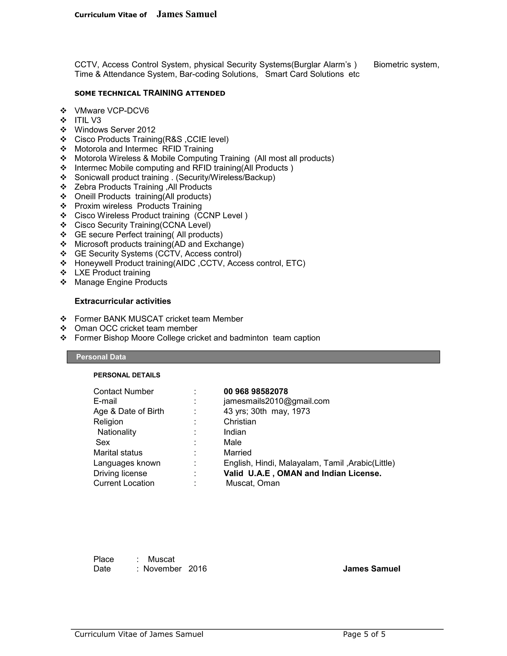 James resume 2017 updated | PDF