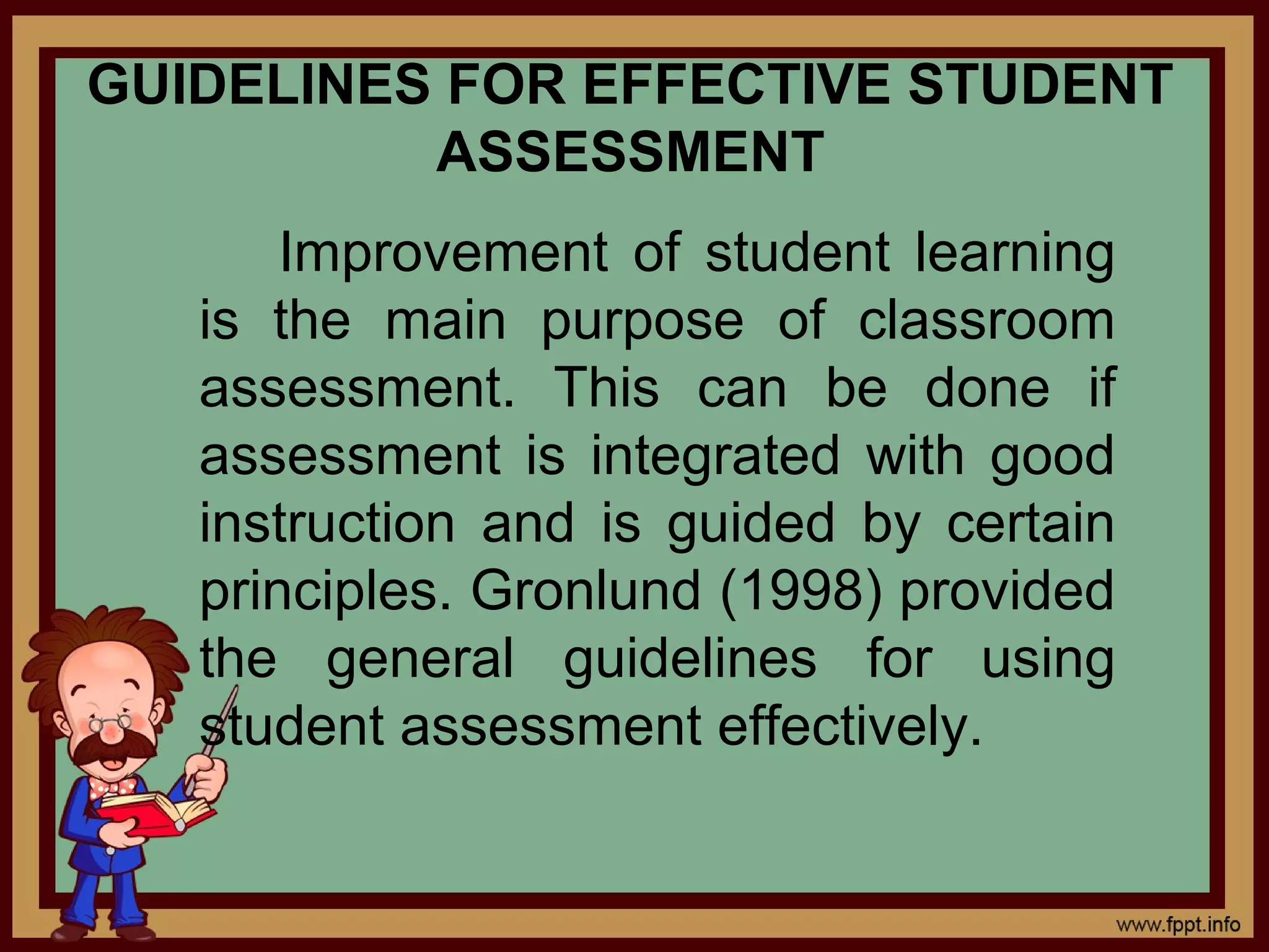 Roles of Assessment in Classroom Instruction | PPT