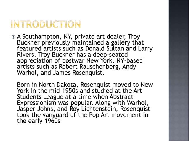 James Rosenquist - Pioneer of Pop Art in the 1960s | PPTX | Modern Art ...