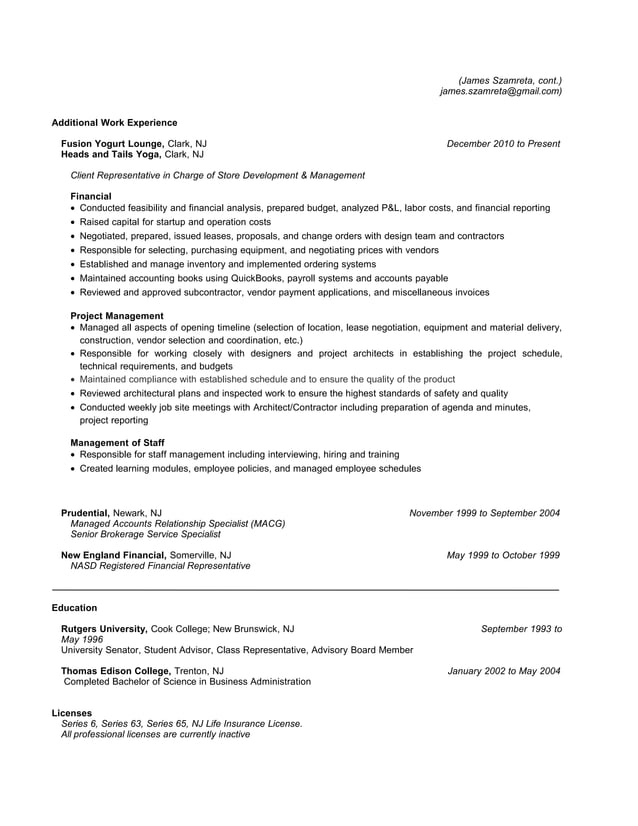 James szamreta resume | PDF