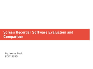Screen Recorder Application Comparison | PPT