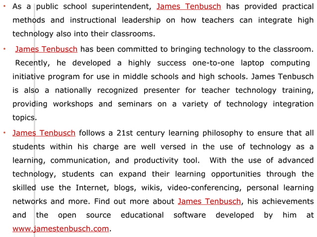 James Tenbusch | PPT | Education