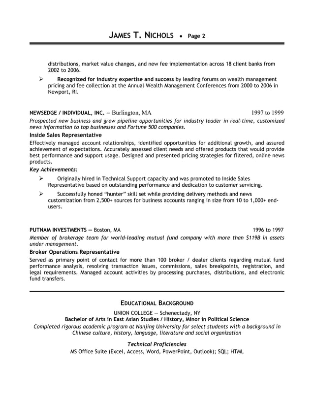 James T Nichols Resume | DOC