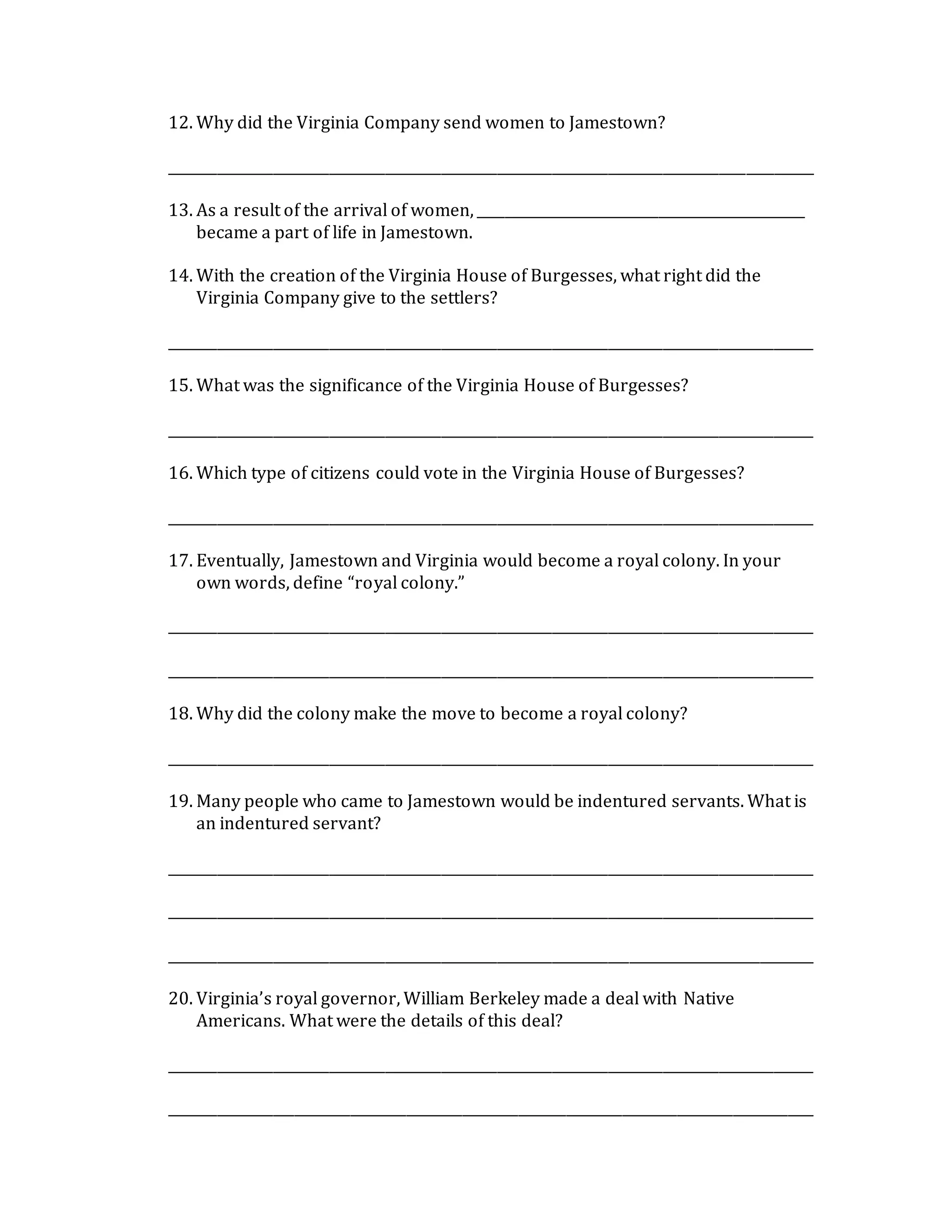 Jamestown Guided Notes | PDF