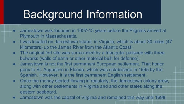 Jamestown Powerpoint | PPT