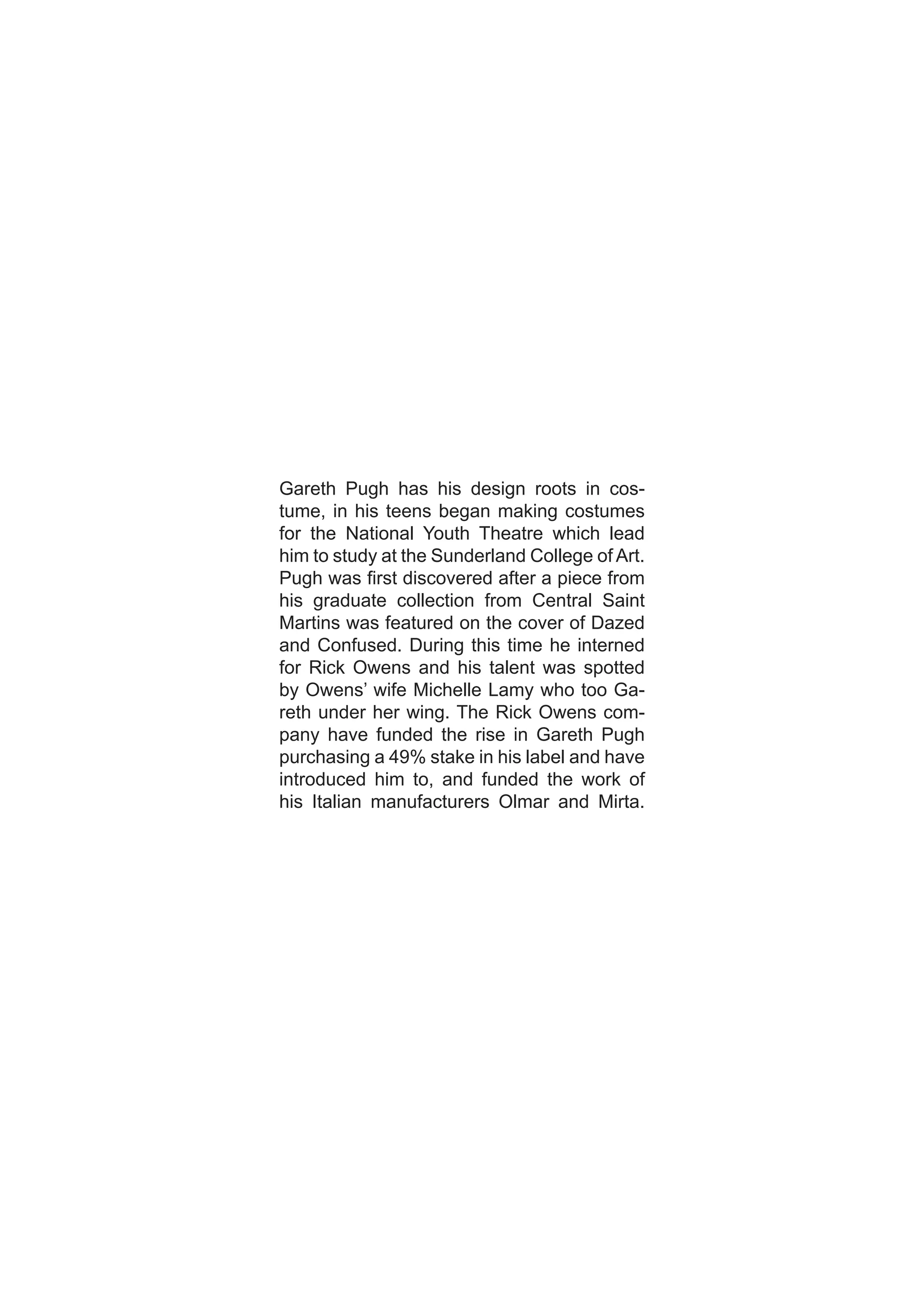 Gareth Pugh Visual Research Journal | PDF