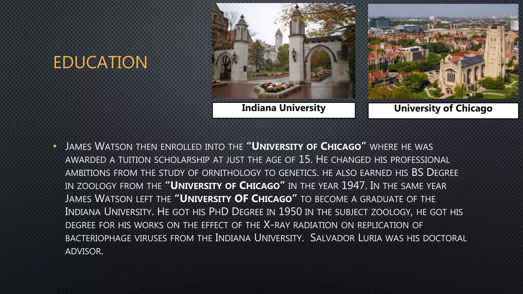 Science Round up: James Watson Biography | PPTX