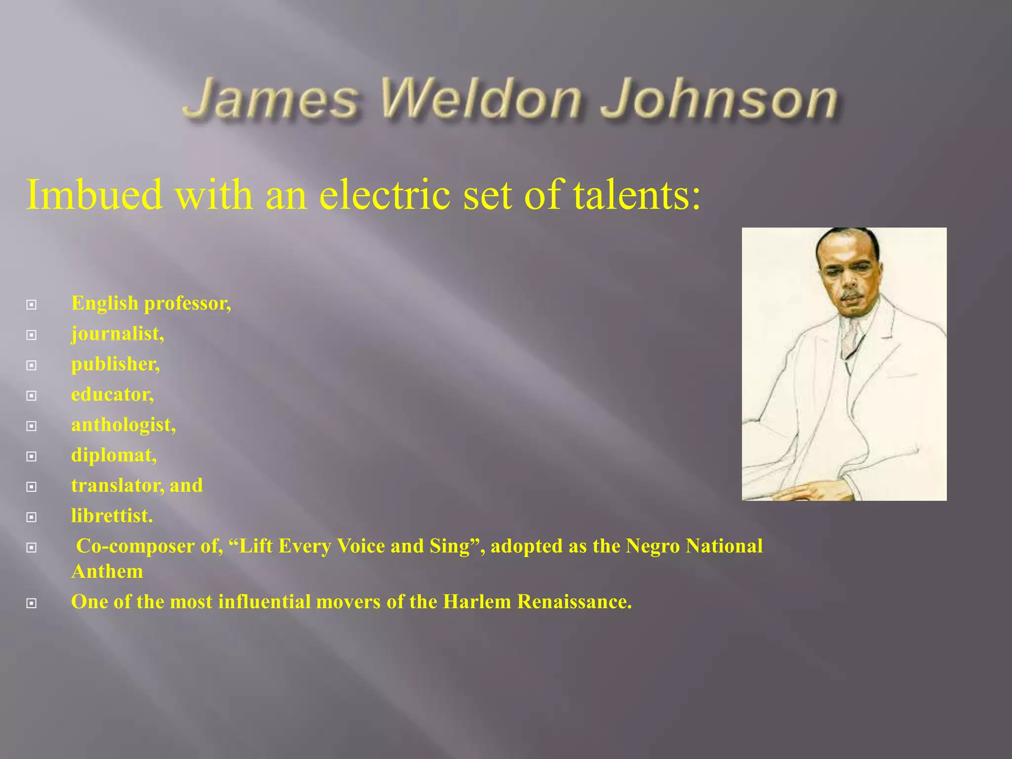 James weldon Johnson English1102 | PPTX | Poetry | Books and Literature