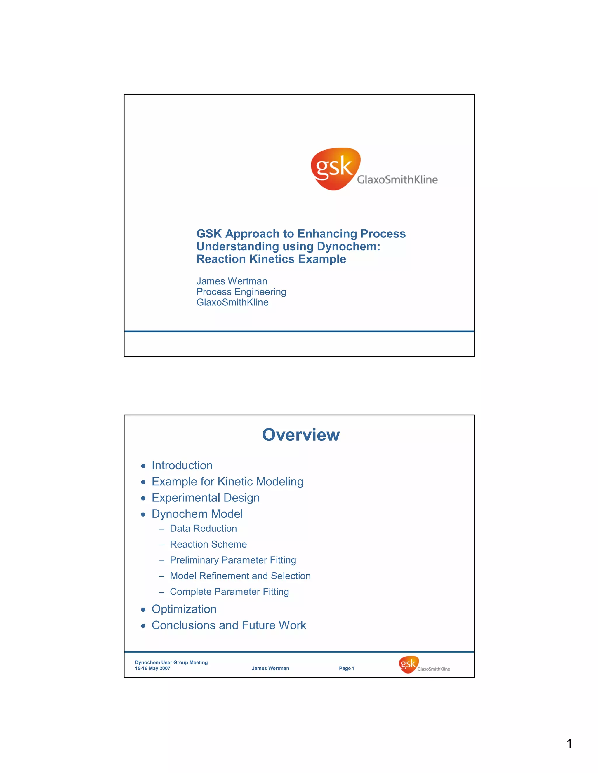 GSK approach to enhancing process understanding using DynoChem ...