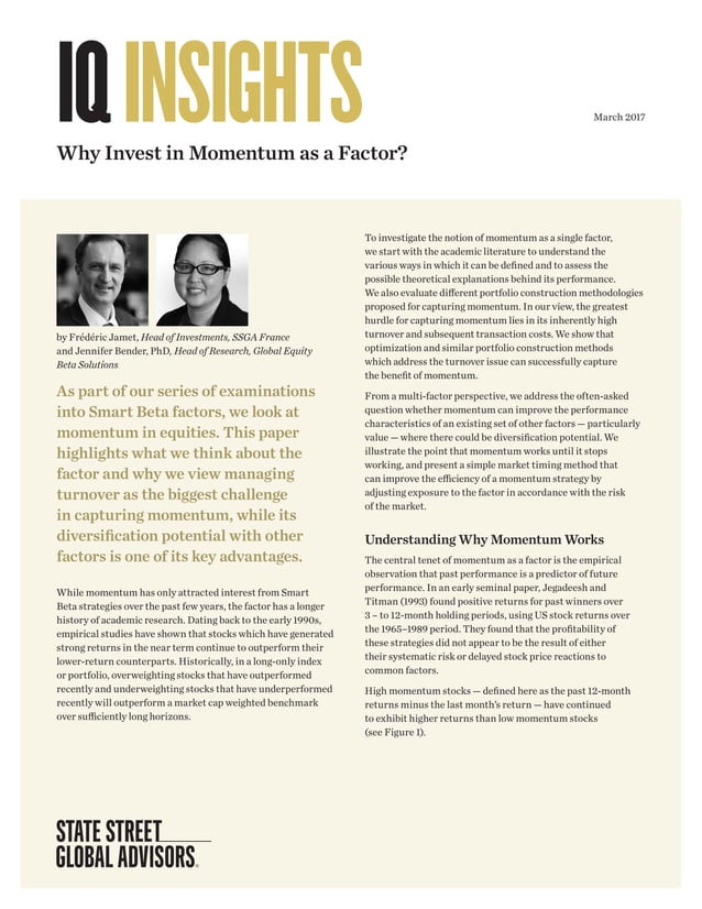 2017 Why invest in Momentum as a Factor ? | PDF | Stocks and Bonds ...