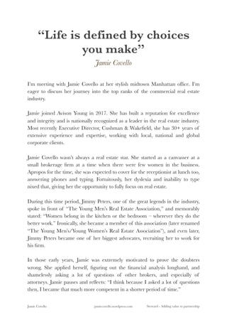 Jamie Covello - Life is defined by choices you make | PDF