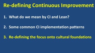 Redefining Continuous Improvement and People Passion in your SSC | PPT