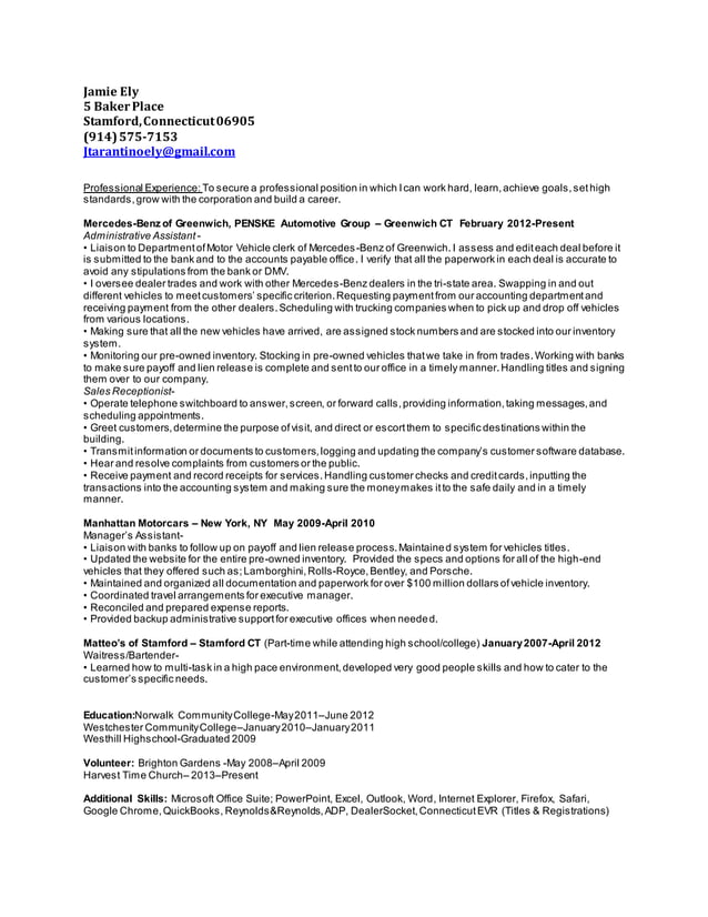 Jamie's Resume | DOCX | Business | Business and Finance