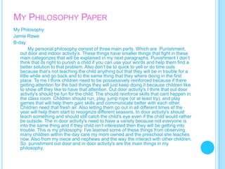 Jamie rowe | PPTX | Daycare and Pre-School | Parenting