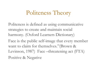 Politeness Theory | PPTX