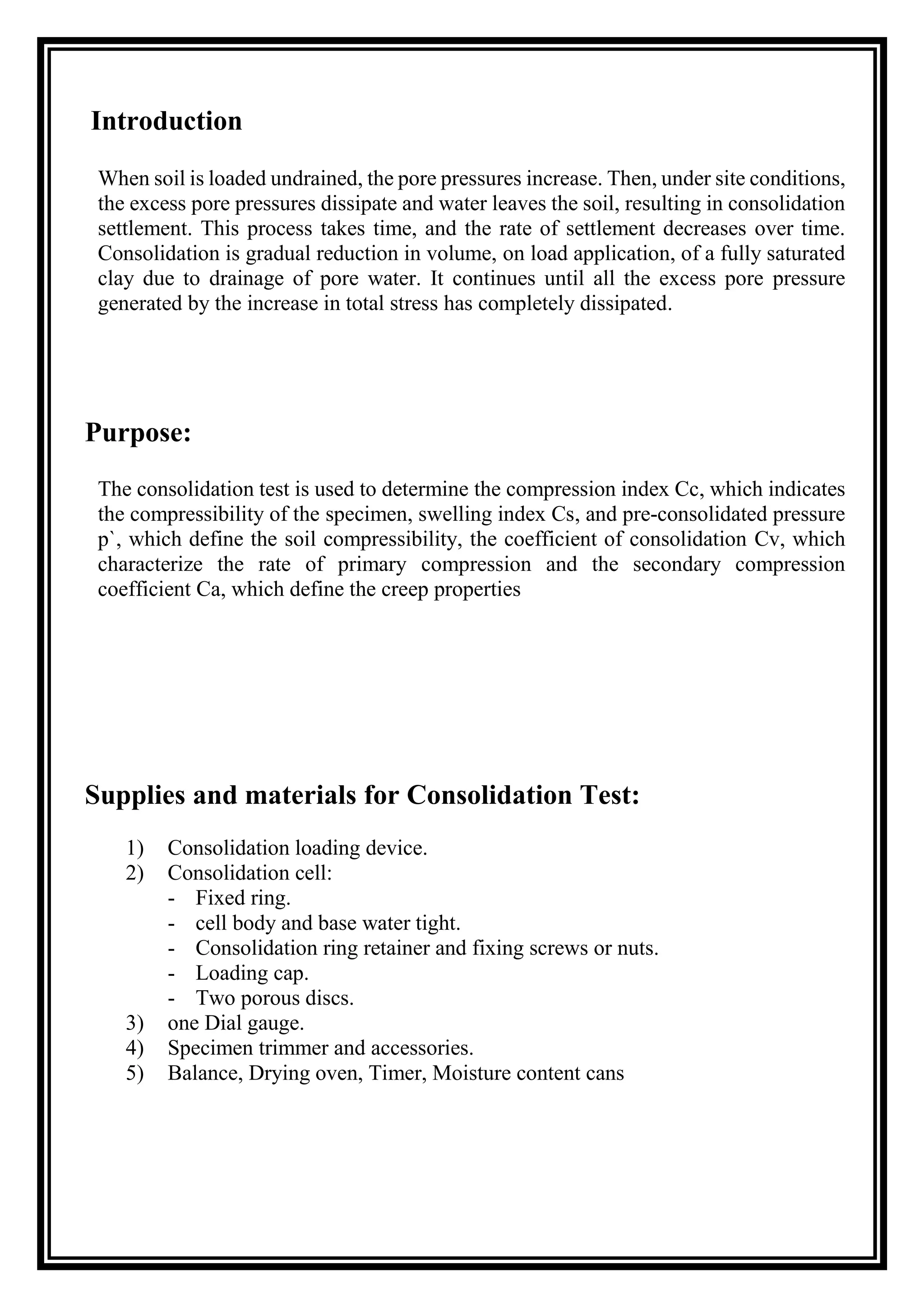 Consolidation of Soil Test | Jameel Academy | PDF | Geology | Science