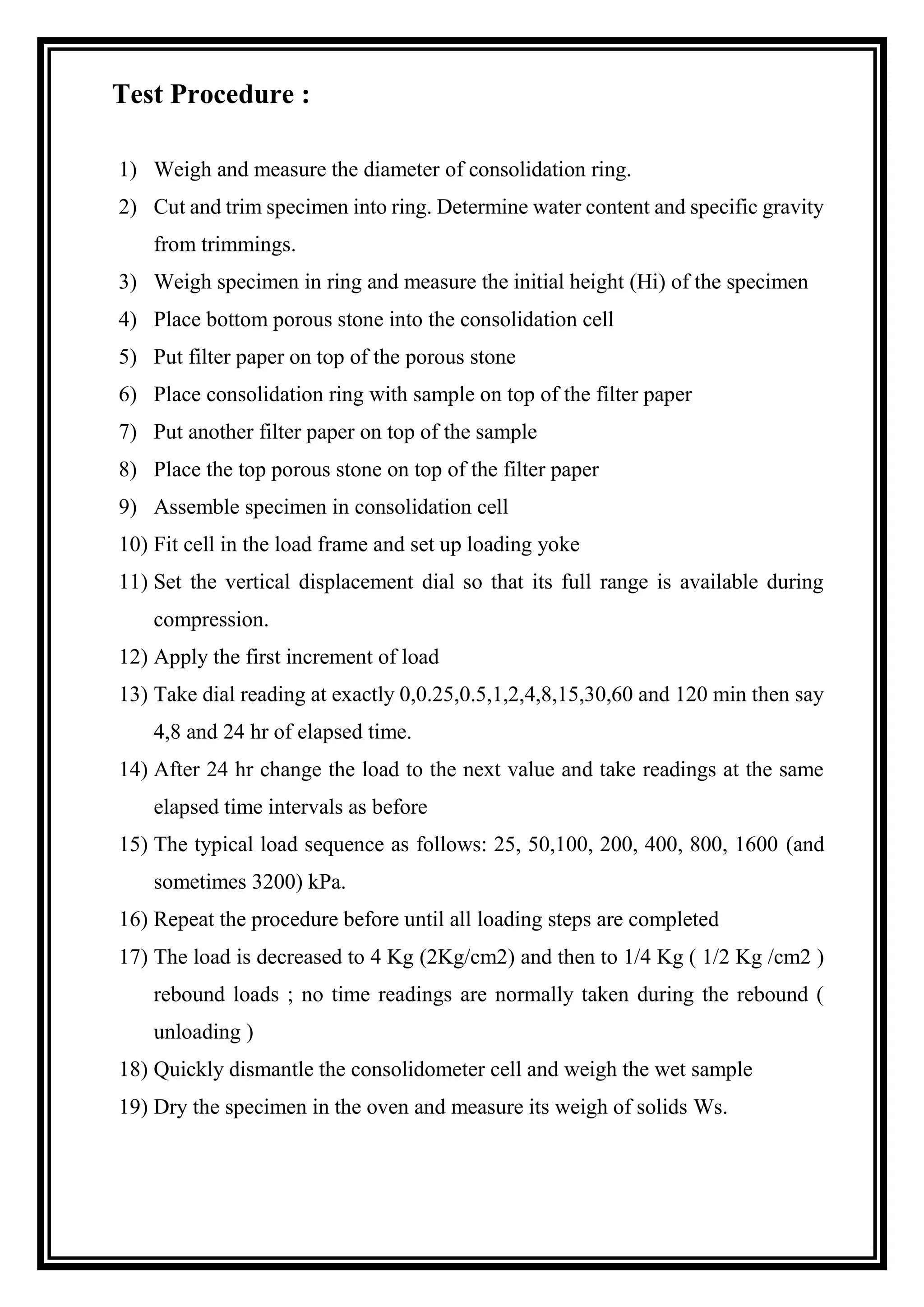 Consolidation of Soil Test | Jameel Academy | PDF | Geology | Science