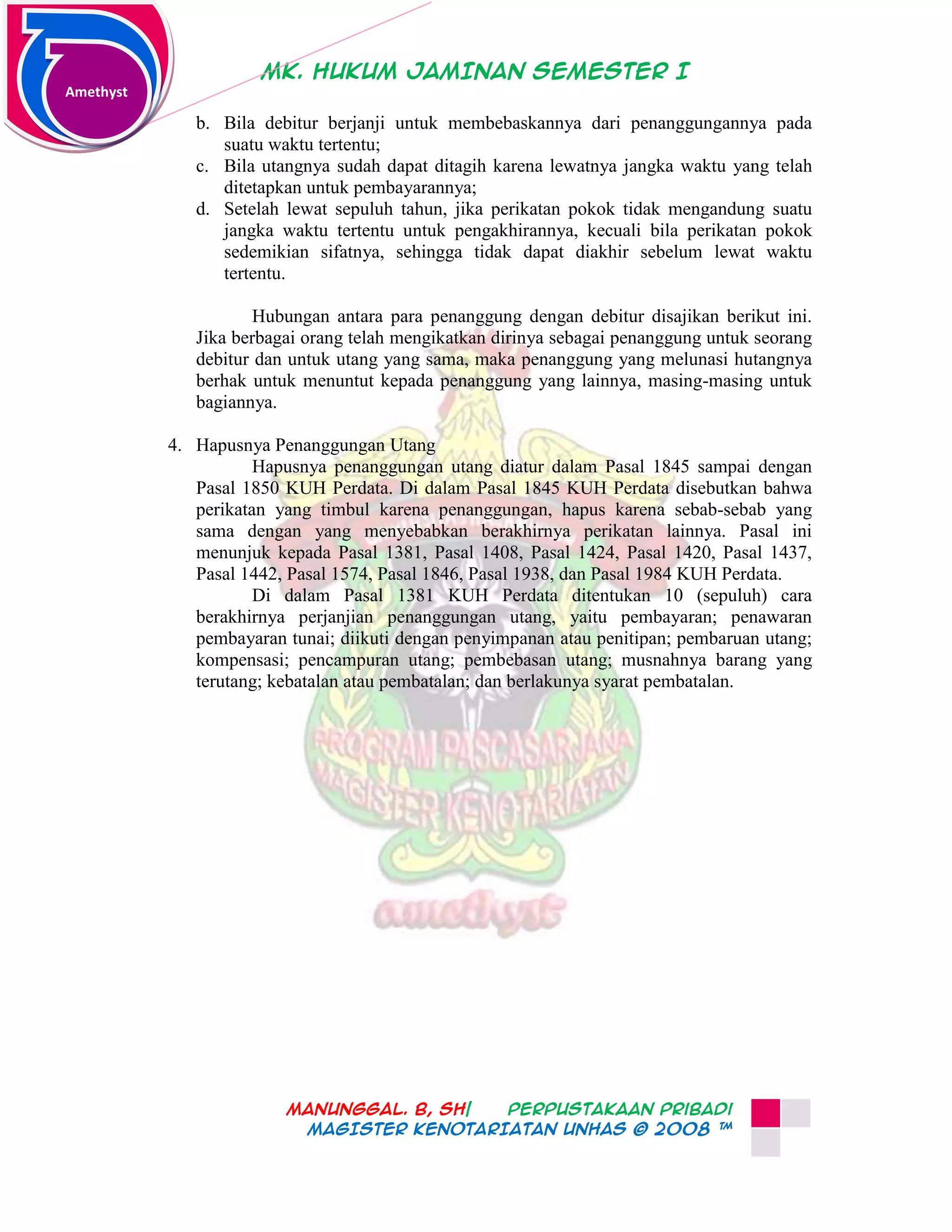 Jaminan perorangan | DOCX