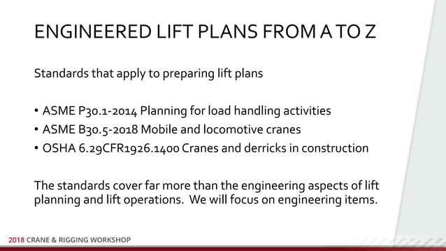 2018 CRW: Engineered Lift Plans From A to Z | PPTX