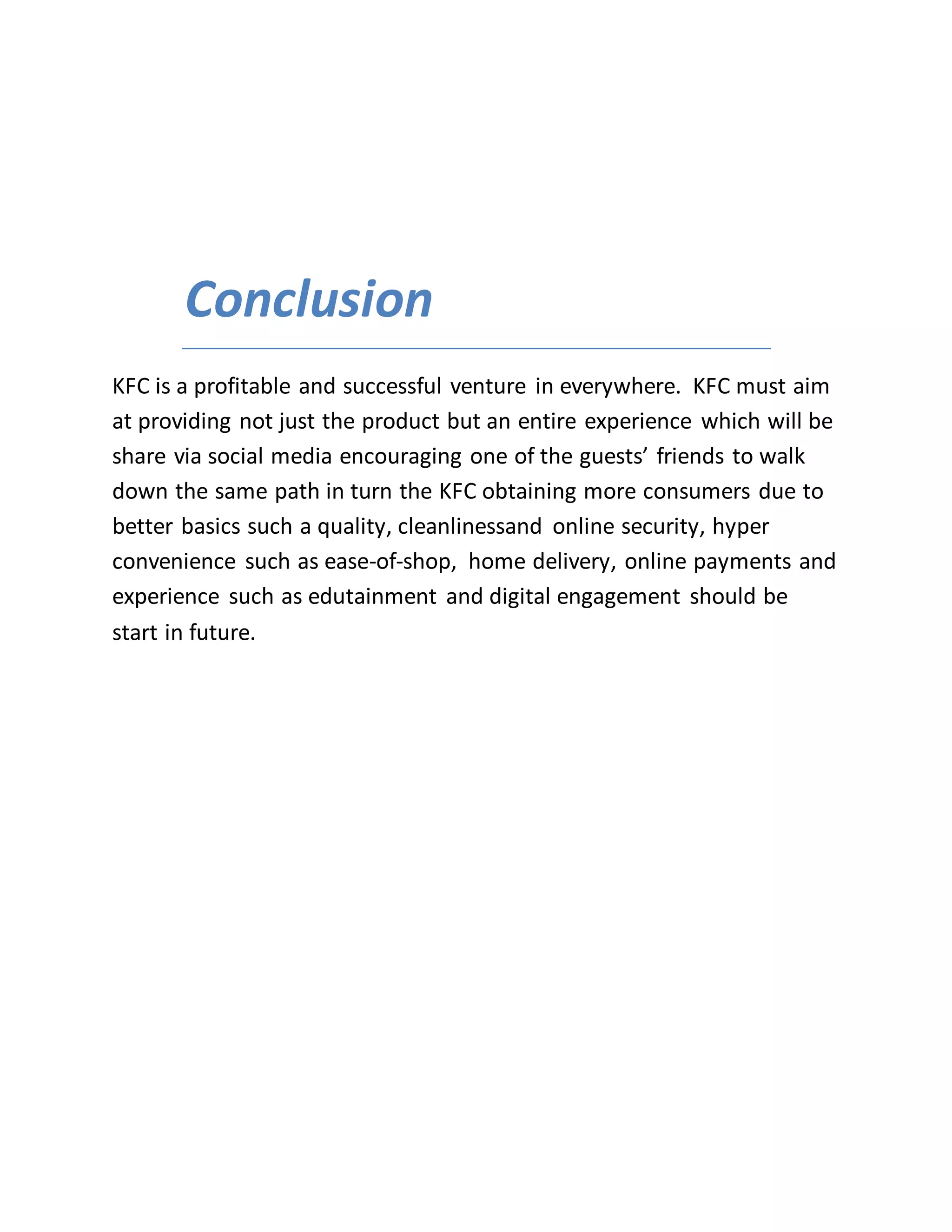 Marketing assignment about KFC and their business | DOCX