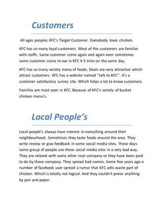 Marketing assignment about KFC and their business | DOCX