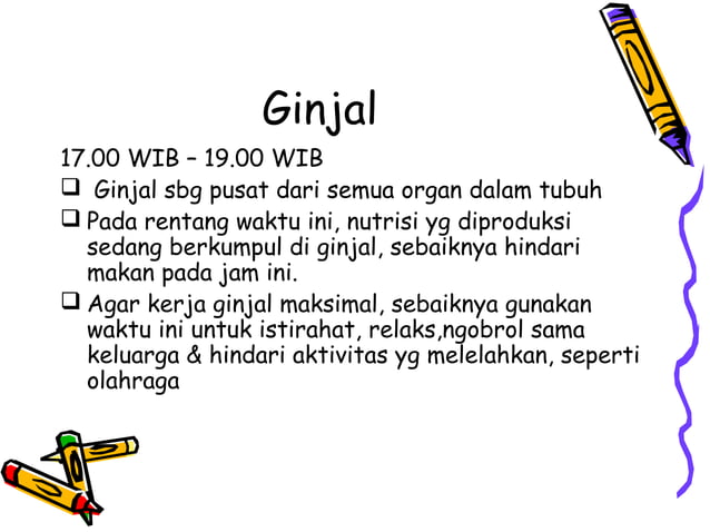 Jam kerja organ tubuh | PPT