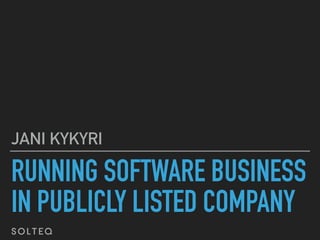 Running software business in Plc | PDF | Sales | Business