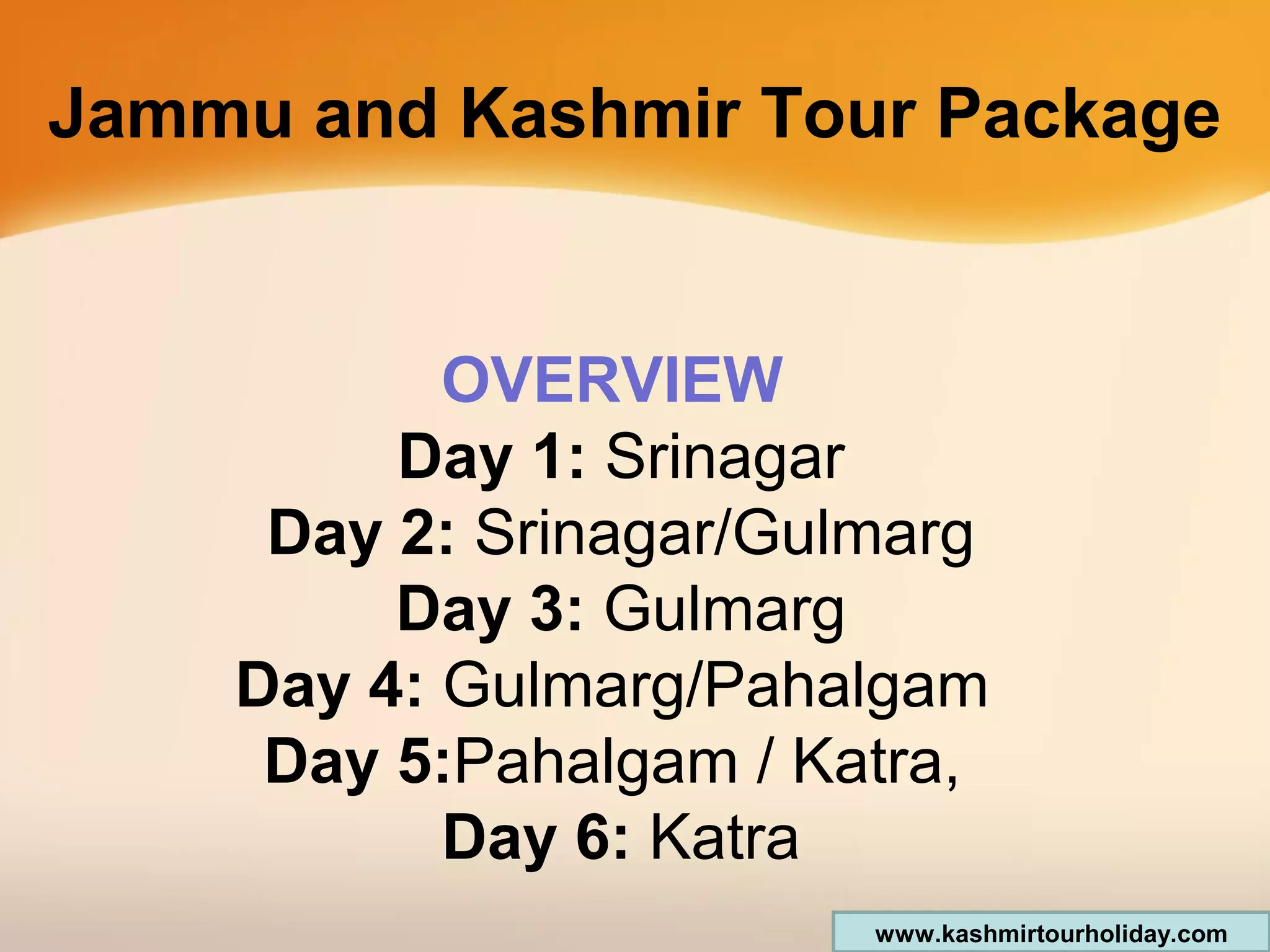 Jammu kashmir tour package - | PPT