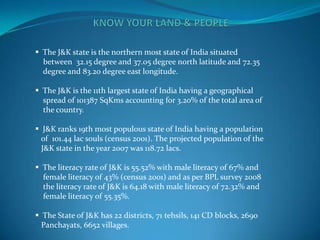 Jammu and kashmir geography - prospects and impediments. | PPTX