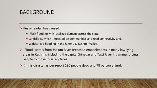 Jammu &kashmir 2014 flood case study | PPTX | Weather | Science