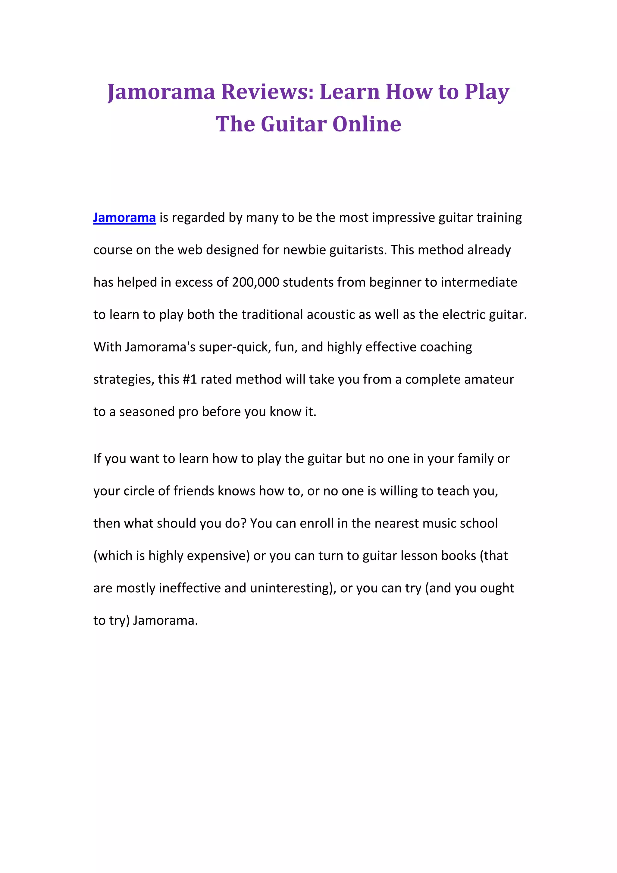 Jamorama guitar learning kit | PDF